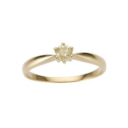 Solit&auml;rring Firetti "Schmuck Geschenk Gold 750 Damenring Verlobungsring Goldring Solit&auml;r" Gr. 18, gold (gelbgoldfarben), Fingerringe, Damen, 18, 0,2 P2 = erkennbare Einschl&uuml;sse, Diamanten Gelbgold 585, Diamanten, Gelbgold 585, mit Brillant