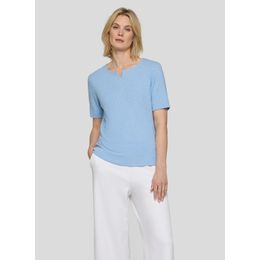 T-Shirt Rabe, Damen, Gr. 40, ozean, Jersey, Obermaterial: 75% Viskose, 20% Polyester, 5% Elasthan, unifarben, normal h&uuml;ftbedeckend, Rundhals, Shirts T-Shirt, im Crinkle-Look