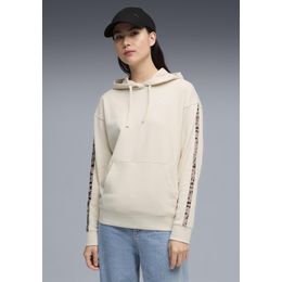 Kapuzensweatshirt Puma "ESS GRAPHIC ANIMAL COMFORT HOODIE TR", Damen, Gr. S, alpine snow, Sweatware, Obermaterial: 68% Baumwolle, 32% Polyester, bedruckt, comfort fit normal, angesetztes B&uuml;ndchen, Sweatshirts, sportlicher Stil, mit K&auml;ngurutasche, mit Print-Applikation