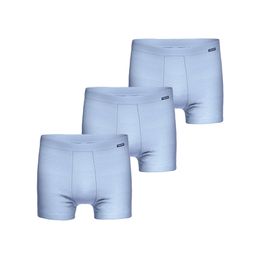 Retro Pants Ammann "3er Pack Hose kurz mit Eingriff Day Classic / Jeans Feinripp", Herren, Gr. 5, blau (hellblau), Obermaterial: 75% Baumwolle CO. 25% Polyester PES., Unterhosen