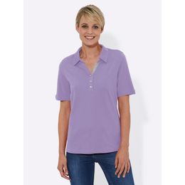 Poloshirt Casual Looks "Poloshirt", Damen, Gr. 36, lila (flieder), 50% Baumwolle, 50% Modal, unifarben, ohne Ausschnitt, Shirts