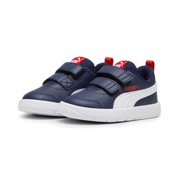 Sneaker Puma "COURTFLEX V3 V INF", M&auml;dchen, Gr. 20, blau (Puma navy, Puma wei&szlig;, Puma rot), Synthetik, unifarben, Schuhe Sneaker, mit sportlichem Design, mit Klettverschluss, mit Synthetik-Laufsohle