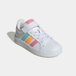 M&auml;dchen Sneaker "GRAND COURT 3.0 SCHUHE F&Uuml;R KINDER", adidas Sportswear, Gr. 32cloud wei&szlig;, bliss pink, lucid tangerine, Synthetik, Textil, Schuhe, mit