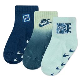 Socken Nike Sportswear "NHB 3PK GLOW WITH ME INF/TOD S", M&auml;dchen, Gr. 15 (6/11,5), blau force, Obermaterial: 52% Baumwolle, 43% Polyester, 5% Elasthan, Socken Socken, f&uuml;r Babys, dreiteiliges Set, sportlicher Stil