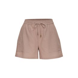 Vivance Damen Strandshortstaupe, Gr. 34, Strukturmuster, unifarben, Web, Obermaterial: 100% Baumwolle, Hosen, aus Strukturware, Sommershorts,