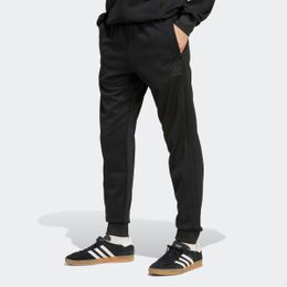 Sporthose adidas originals "SST TP", Herren, Gr. XXL, N-Gr, schwarz (schwarz, schwarz), Obermaterial: 70% Polyester, 30% Baumwolle, Hosen Sporthose, schmale Passform, mit elastischem Bund und Kordelzug