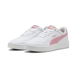 Sneaker Puma "COURT LALLY JR", Damen, Gr. 37,5, wei&szlig; (Puma wei&szlig;, poised pink), Synthetik, Schuhe Sneaker, mit Schn&uuml;rung, mit gepolsterter SOFTFOAM+ Einlegesohle