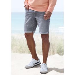 Jeansshorts John Devin "5-Pocket Shorts", Herren, Gr. 32, N-Gr, grau (grau, denim), Denim/Jeans, Obermaterial: 98% Baumwolle, 2% Elasthan, unifarben, normal kurz, Jeans Jeansshorts, aus elastischer Denim-Qualit&auml;t, Topseller
