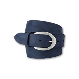 Bernd G&ouml;tz Lederg&uuml;rtel BERND G&Ouml;TZ "Lederg&uuml;rtel aus samtigem Velours in Trendfarben", Damen, Gr. 110, marine, Rindsleder, G&uuml;rtel Lederg&uuml;rtel