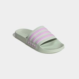 Herren Badesandale "SHOWER ADILETTE", adidas Sportswear, Gr. 40,5linen gr&uuml;n, bliss lila, bliss lila, Synthetik, Schuhe, Badelatschen