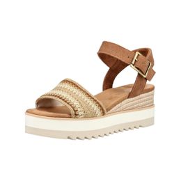 Toms Shoes Keilsandalette TOMS "TOMS Sandalen Textil", Damen, Gr. 39, dunkelbeige, Textil, Schuhe