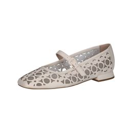 Riemchenballerina Caprice "Caprice Ballerinas Leder", Damen, Gr. 37, vanilla, Leder, Schuhe Riemchenballerina