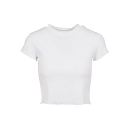 Urban Classics Damen T-Shirt "Urban Classics Damen Ladies Cropped Rib Tee"wei&szlig;, Gr. S, unifarben, 97% Baumwolle, 3% Elasthan, Shirts