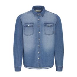 Jeanshemd Blend "Jeanshemd BHDARGO", Herren, Gr. M, N-Gr, blau (denim middle blau), Obermaterial: 100% Baumwolle CO., Hemden Jeanshemd