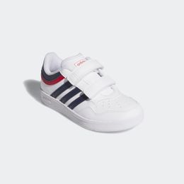 Klettschuh adidas Sportswear "HOOPS 4.0", Kinder, Gr. 31, bunt (cloud wei&szlig;, dunkelblau, better scarlet), Synthetik, Schuhe Klettschuh, f&uuml;r Kinder