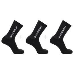 Sportsocken Salomon "EVERYDAY CREW 3-PACK", Herren, Gr. S (36/38), schwarz (schwarz, schwarz, schwarz), Obermaterial: 70% Baumwolle, 27% Polyamid, 3% Elasthan, Socken Sportsocken