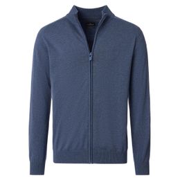 Strickjacke Casamoda "Casamoda Strickjacke uni", Herren, Gr. L, blau (dunkles mittelblau), 100% Baumwolle, Strickjacken Strickjacke