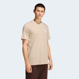 T-Shirt adidas originals "TREFOIL ESS TEE", Herren, Gr. L, stone khaki, Obermaterial: 100% Baumwolle, normal, Rundhals, Shirts T-Shirt, sportlicher Stil, Kurzarm, mit Rundhalsausschnitt