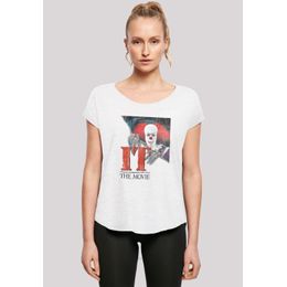 T-Shirt F4NT4STIC "IT Film ES Stephen King Distressed", Damen, Gr. L, wei&szlig;, Obermaterial: 100% Baumwolle, regular fit, Rundhals, ohne B&uuml;ndchen, Shirts T-Shirt, Damen,Premium Merch,Lang,Longshirt,Bedruckt