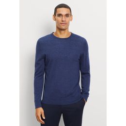 Strickpullover OLYMP "OLYMP Casual Strick", Herren, Gr. L, royal, 85% Schurwolle, 15% Seide, Pullover Strickpullover