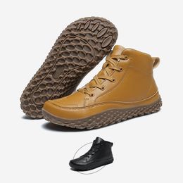 Barfu&szlig;schuh DOTALES "Haven Winter Barfu&szlig;schuhe Damen & Herren -Warm & Flexibel", Damen, Gr. 38, Normalschaft, braun, Schuhe Barfu&szlig;schuh, Minimalschuhe