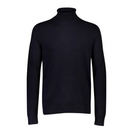 Rollkragenpullover LINDBERGH "Rollkragenpull Slim Fit", Herren, Gr. S, blau (navy), Obermaterial: 80% Viskose, 20% Nylon, hoch geschlossener Ausschnitt, Pullover Rollkragenpullover