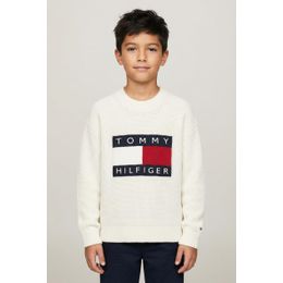 Strickpullover Tommy Hilfiger, Jungen, Gr. 6 (116), ivory silk, Strick, Obermaterial: 60% Baumwolle, 40% Polyacryl, unifarben, regular fit h&uuml;ftlang, Rundhals, eingesetzt Rippstrickb&uuml;ndchen, Pullover Strickpullover, Regular fit, f&uuml;r Kinder bis 16 Jahre