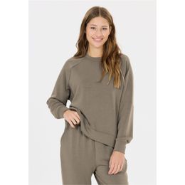 ENDURANCE ATHLECIA Sweatshirt ATHLECIA "Jacey", Gr. 34, beige (hellbraun), 51% Polyester, 44% Modal, 5% Elasthan, unifarben, normal, Rundhals, Sweatshirts Sweatshirt, aus extra weichem Material