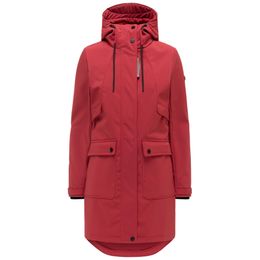Kurzmantel Navahoo "Morgennebel 14", Damen, Gr. L (40), rot, Obermaterial: 100% Polyester; Innenfutter: 62% Polyester, 33% Baumwolle, 5% Elasthan; &Auml;rmelfutter: 100% Polyester, tailliert ca. Mitte Oberschenkel, hoch geschlossener Ausschnitt, &Auml;rmel ohne &Auml;rmelschlitz Rippstrickb&uuml;ndchen mit Druckknopf,verstellbar, M&auml;ntel Kurzmantel, Leichter Softshellmantel f&uuml;r den &Uuml;bergang