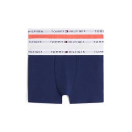 Trunk "3P TRUNK", Jungen, Gr. 152/158, 3 Stk., lt grau htr, wei&szlig;, preppy navy, Jersey, Obermaterial: 95% Baumwolle, 5% Elasthan, Tommy Hilfiger Underwear, k&ouml;rpernah, Unterhosen, mit Logo-Stretchbund