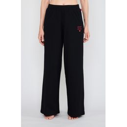 JOOP! Pyjamahose JOOP JEANS "After Dark (JOOP Jeans)", Damen, Gr. XL, N-Gr, schwarz, Jersey, Obermaterial: 95% Baumwolle, 5% Elasthan, lang, Hosen Pyjamahose, elastischer Bund, Cotton-Mix, weites Bein, Logo-Print, Taschen