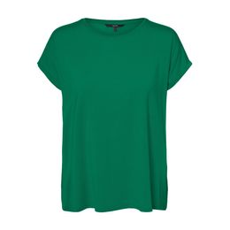 V&eacute;ro Moda Rundhalsshirt VERO MODA "VMAVA PLAIN SS TOP GAJRS NOOS", Damen, Gr. M, gr&uuml;n (bosphorus), Jersey, Obermaterial: 95% Lyocell, 5% Elasthan, unifarben, regular fit normal, Rundhals, Shirts Rundhalsshirt, Materialmix, regular fit