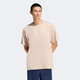 T-Shirt adidas originals "ESS OS TEE", Jungen, Gr. XL, stone khaki, Obermaterial: 100% Baumwolle, Shirts T-Shirt, lockere Silhouette, mit geripptem Rundhalsausschnitt, aus Baumwolle