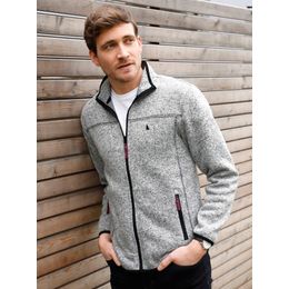 Strickfleecejacke Catamaran, Herren, Gr. 48/50, grau (hellgrau, meliert), 100% Polyester, meliert, Jacken
