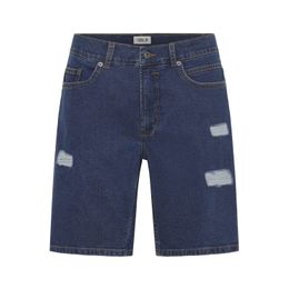 !Solid Jeansshorts SOLID "Shorts SDMITC", Damen, Gr. L, N-Gr, blau (dunkelblau denim), Obermaterial: 99% Baumwolle CO. 1% Elasthan EL., Jeans Jeansshorts