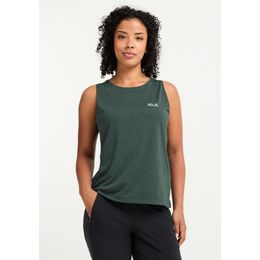 Tanktop Jack Wolfskin "WILDTRAIL TANK TOP W", Damen, Gr. L (42/44), sago palm, Obermaterial: 100% Polyester, normal, Rundhals, Tops Tanktop