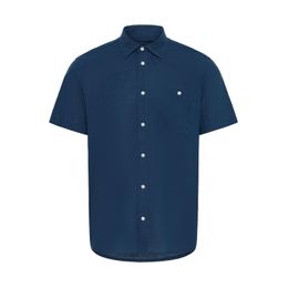 Leinenhemd Blend "Leinenhemd BHBay Linen", Herren, Gr. XL, N-Gr, blau (marineblaus), Obermaterial: 55% Leinen LI. 45% Baumwolle CO., Hemden