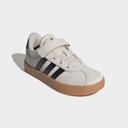 Sneaker adidas Sportswear "VL COURT 3.0", M&auml;dchen, Gr. 32, aluminium, core schwarz, gum 3, Leder, Synthetik, Schuhe Sneaker, mit Klettverschluss, f&uuml;r Kinder