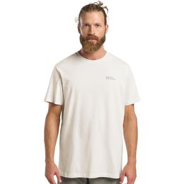 T-Shirt Jack Wolfskin "ESSENTIAL T M", Herren, Gr. L (52), wei&szlig; (cottonwei&szlig;), Obermaterial: 100% Baumwolle, Shirts T-Shirt
