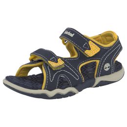 Sandale Timberland "Adventure Seeker 2 Strap", M&auml;dchen, Gr. 25, blau (navy, gelb), Textil, Schuhe Sandale, mit Klettverschluss