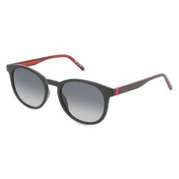 Hugo HG 1357/S | Herren-Sonnenbrille | Fassung: Vollrand, Panto, Kunststoff, Schwarz | Glasfarbe: Grau Verlaufend