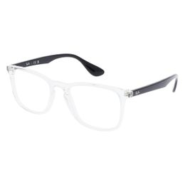 Ray-Ban RX7074 Brille Unisex | Fassung: Vollrand, Quadratisch, Wei&szlig; Transparent