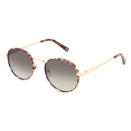 Le Specs LSU2552166 LOST LEGACY | Unisex-Sonnenbrille | Fassung: Vollrand, Rund, Metall, Gold Havanna | Glasfarbe: Gr&uuml;n Verlaufend