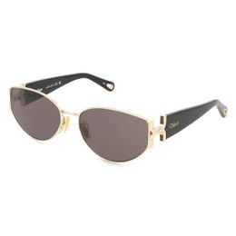 Chlo&eacute; Chlo&eacute; CH0260S | Unisex-Sonnenbrille | Fassung: Vollrand, Oval, Metall, Gold | Glasfarbe: Grau