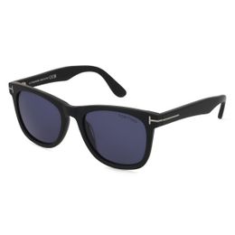 Tom Ford FT1099 | Unisex-Sonnenbrille | Fassung: Vollrand, Quadratisch, Acetat, Schwarz Matt | Glasfarbe: Blau