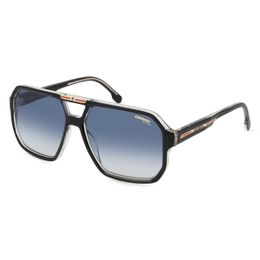 Carrera VICTORY C 01/S | Herren-Sonnenbrille | Fassung: Vollrand, Pilot, Kunststoff, Schwarz Kristall | Glasfarbe: Blau