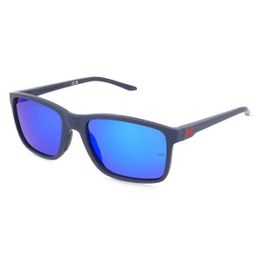 Under Armour UA HUSTLE XL | Unisex-Sonnenbrille | Fassung: Vollrand, Eckig, Kunststoff, Blau | Glasfarbe: Blau