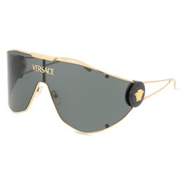 Versace 0VE2268 | Herren-Sonnenbrille | Fassung: Vollrand, Quadratisch, Metall, Gold | Glasfarbe: Grau