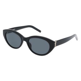 SAINT LAURENT SL M148 | Damen-Sonnenbrille | Fassung: Vollrand, Rund, Acetat, Schwarz | Glasfarbe: Grau