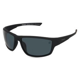 Timberland TB00003 | Herren-Sonnenbrille | Fassung: Vollrand, Eckig, Kunststoff, Schwarz Matt | Glasfarbe: Grau